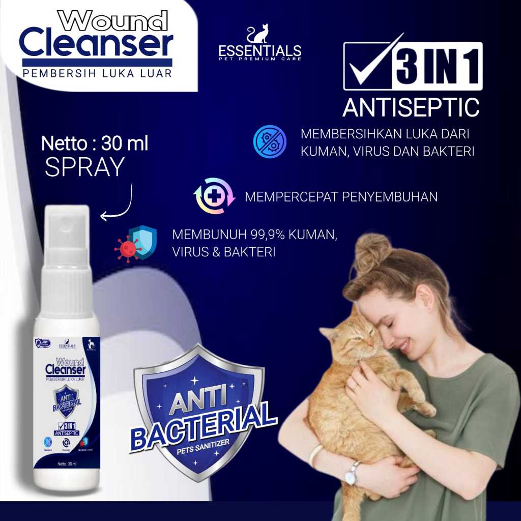 Jual Essentials Wound Cleanser Antiseptic Spray Anti Bacterial 30ml ...