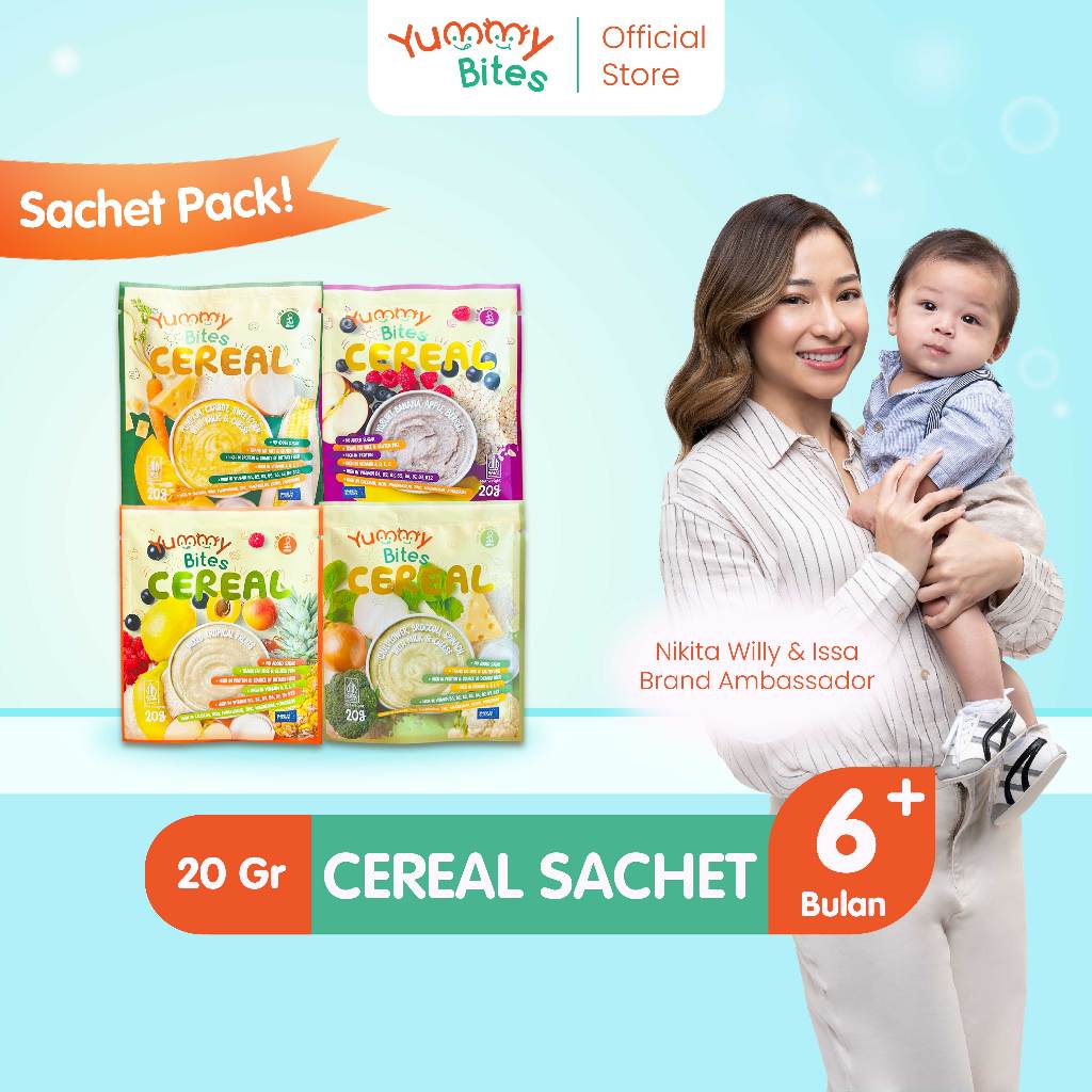 Jual Yummy Bites Cereal Sachet 20 GR/ MPASI Baby/ Bubur Bayi | Shopee ...