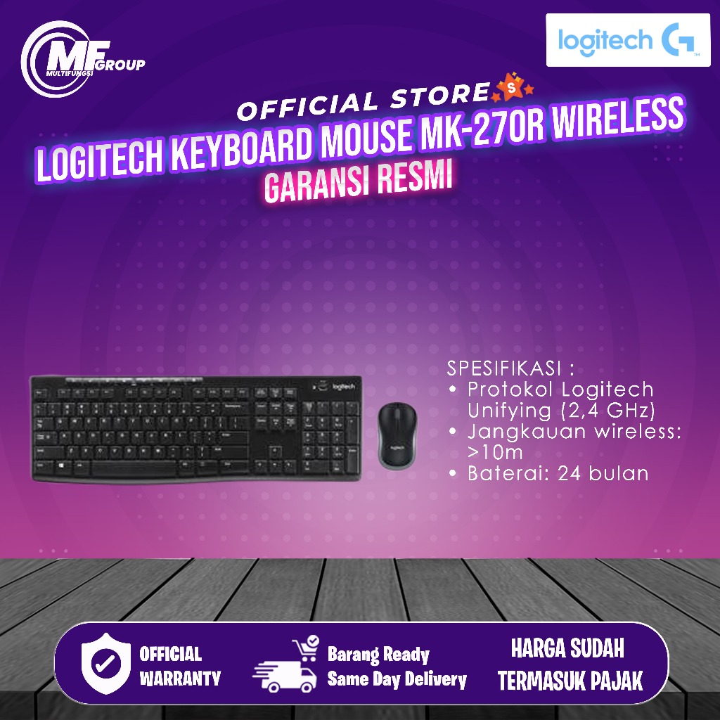 Jual Logitech Keyboard Mouse MK-270R Wireless - Garansi Resmi | Shopee ...