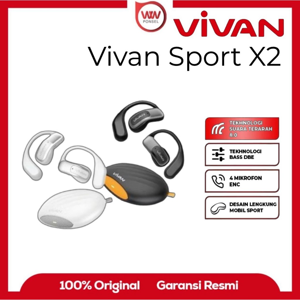 Jual Vivan Sport X3 OWS Open Ear TWS IPX5 Dual ENC Audio Hi-Dynamic V5 ...