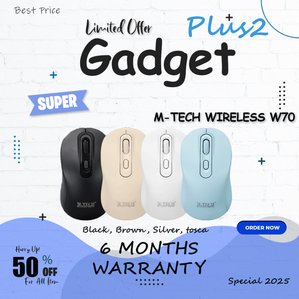 Jual Promo Free Mouse Wireless Silent Click M-TECH | Shopee Indonesia