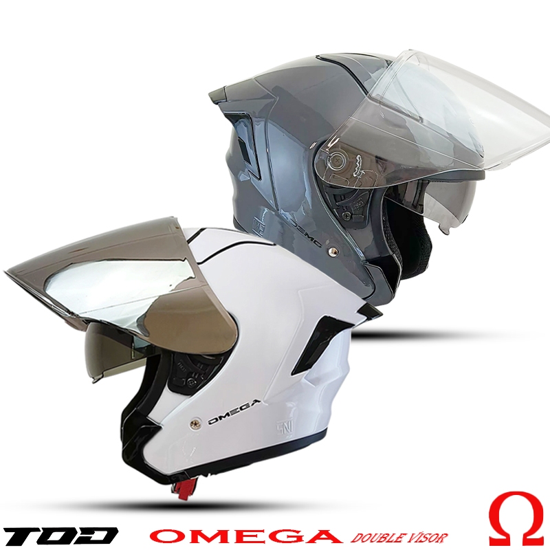 Jual HELM TOD OMEGA PUTIH HELM HALFFACE DEWASA PRIA WANITA KEKINIAN SNI ...