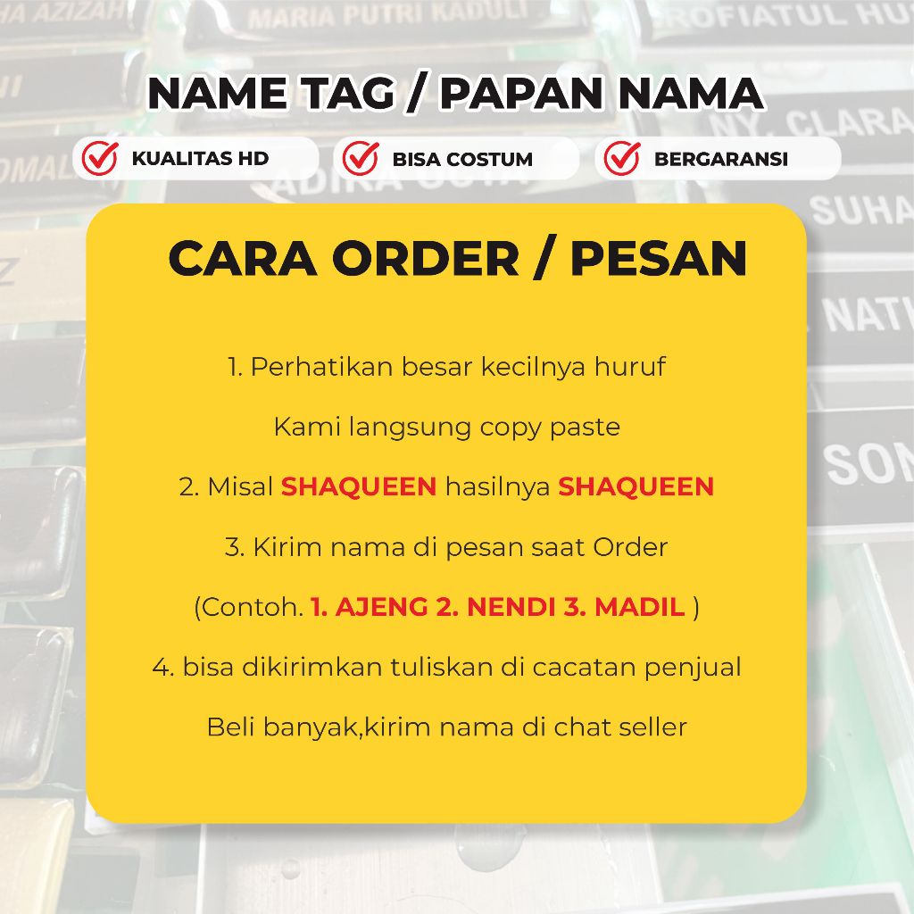 Jual NAME TAG NAMA DADA/NAMETAG/PAPAN NAMA DADA/NAMA DADA/PENITI RESIN ...