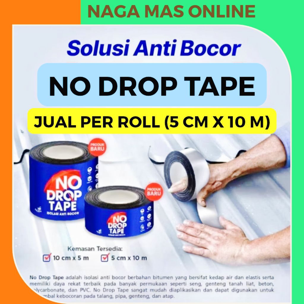Jual LAKBAN ANTI BOCOR NO DROP 1 ROLL (5CM x 10 METER) / NO DROP ...