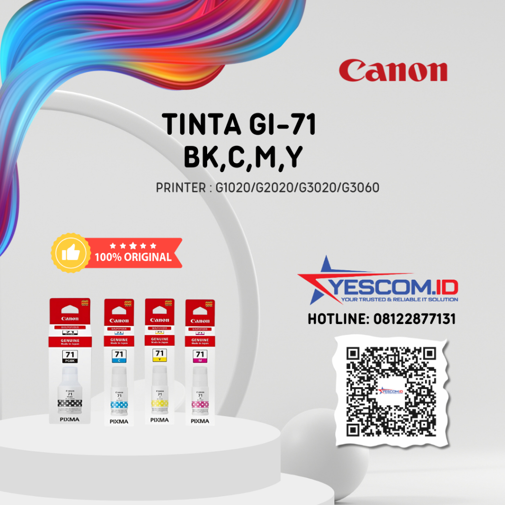 Jual TINTA CANON GI-71 (BLACK, CYAN, MAGENTA, YELLOW) | Shopee Indonesia