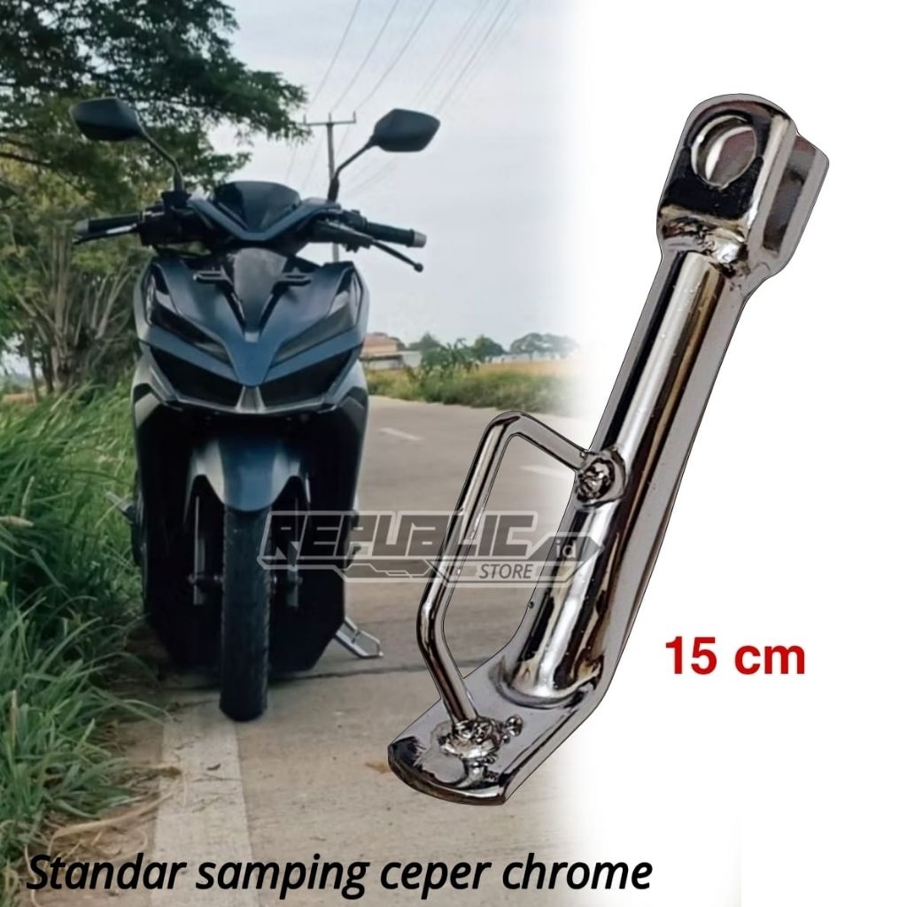 Jual Standar samping ceper chrome import 15cm cocok untuk motor matic ...