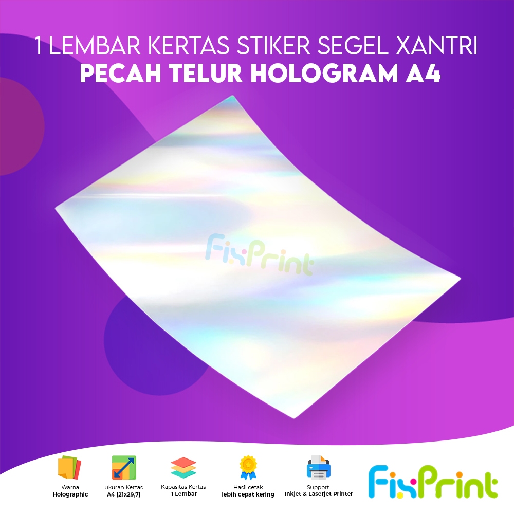Jual Lembaran Kertas Sticker Segel Hologram A4 Pecah Telur Sticker ...
