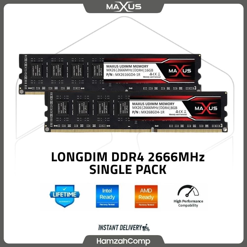 Jual RAM DDR4 16GB / 8GB 2666MHz Maxus RAM KOMPUTER / RAM LONGDIMM INTEL AMD DDR4 | Shopee Indonesia
