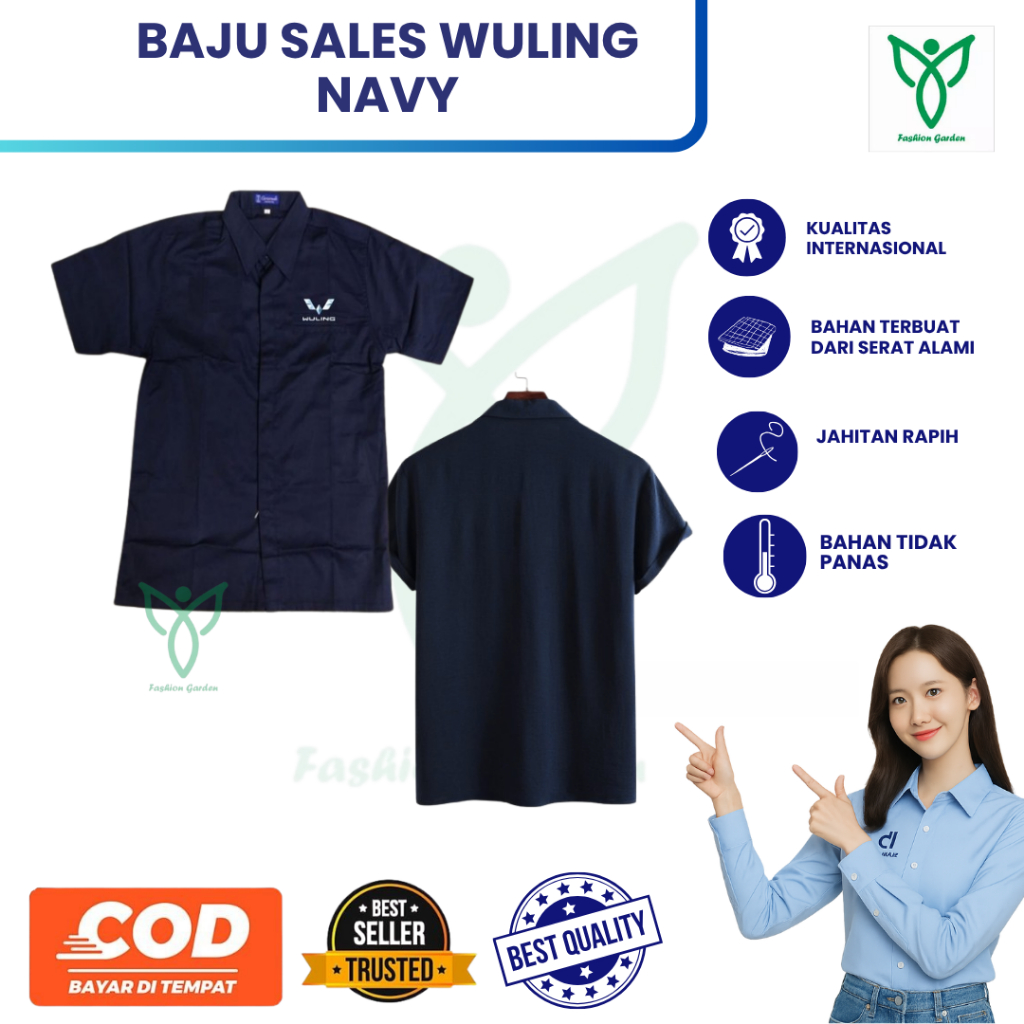 Jual Seragam Wuling | Baju Sales Wuling | Baju biru Wuling | Kemeja ...