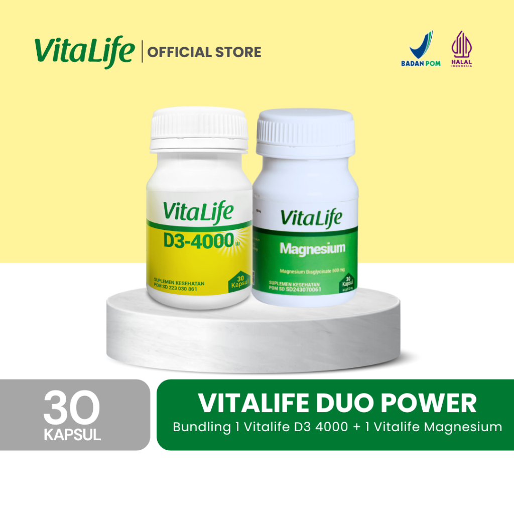 Jual [BUNDLE] Vitalife Magnesium Bisglycinate dan D3 4000 IU @30 Kapsul ...