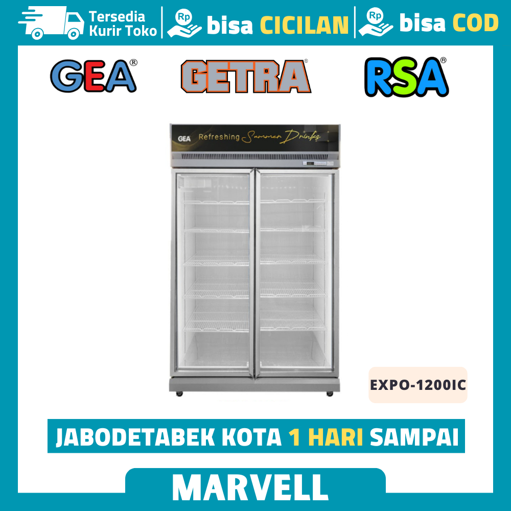 Jual DISPLAY COOLER GEA EXPO 1200IC KULKAS MINUMAN KACA LOW E GLASS | Shopee Indonesia