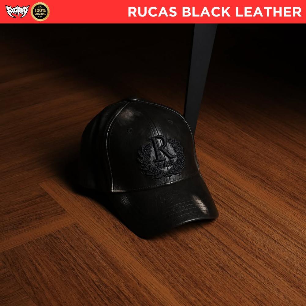 Jual [Free Box] RUCAS Cap - Blue Denim Pattern - Leather Grey & Brown ...