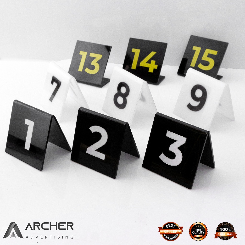 Jual NOMOR MEJA TABLE NUMBER RESTORAN CAFE AKRILIK 6*6 | Shopee Indonesia