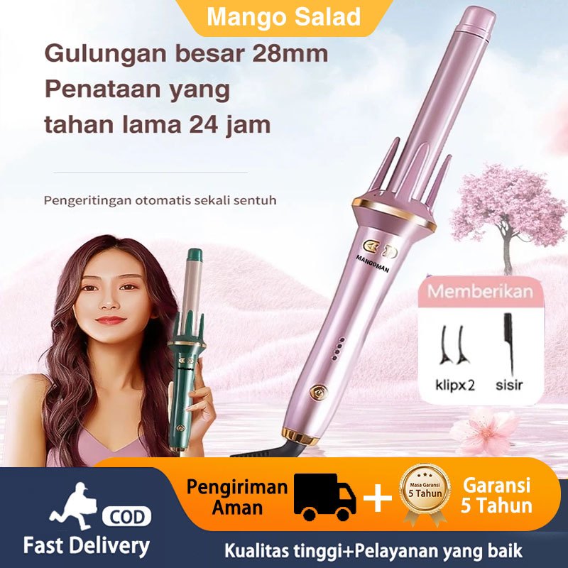 Jual Catokan Curly Catokan Rambut Ceramics 28mm Catokan Curly Otomatis Curly Rambut Curling Iron ...