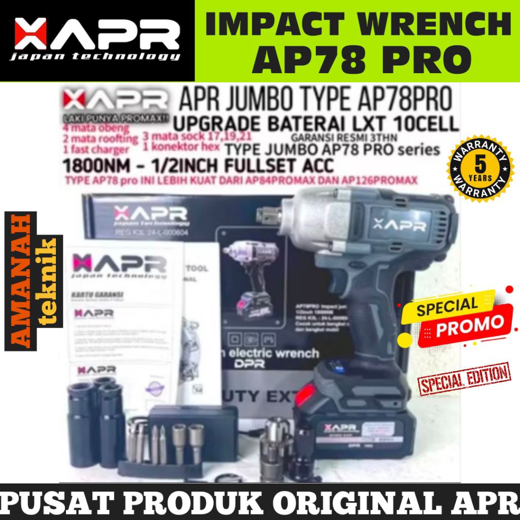 Jual APR Impact wrench APR AP78PRO JUMBO FACELIFT 1800NM 1/2inch ...