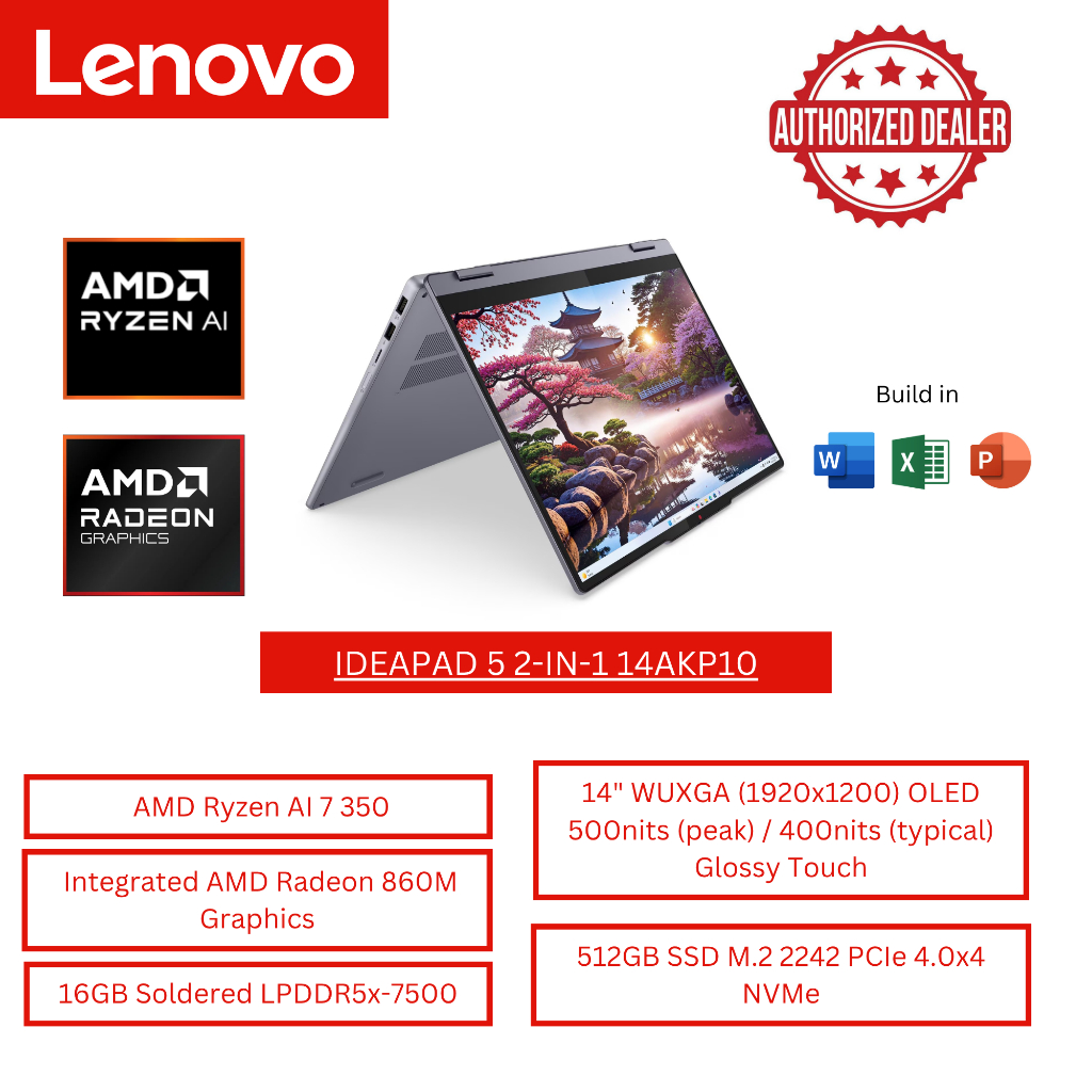 Jual IdeaPad 5 2-in-1 14AKP10 | AMD Ryzen AI 7 350 | RAM 16GB | 512GB ...