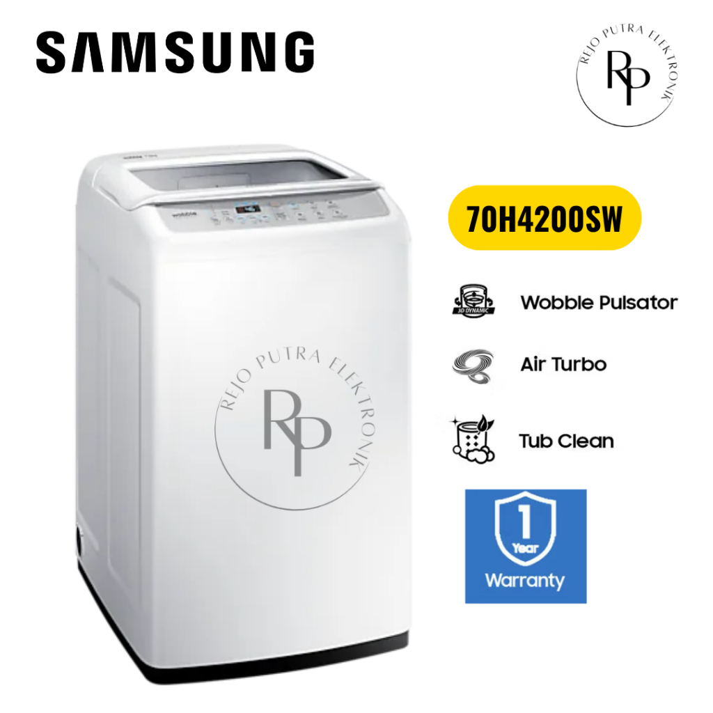 Jual MESIN CUCI SAMSUNG TOP LOADING 7KG WA70H4200SW | WOBBLE TECHNOLOGY ...