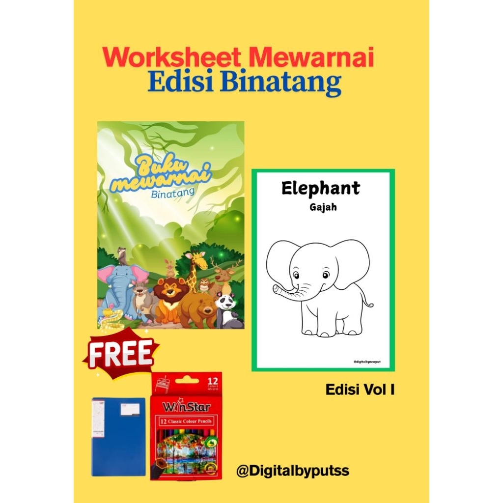 Jual Worksheet Menggambar Anak - Volume 1: Edisi Binatang | Produk ...