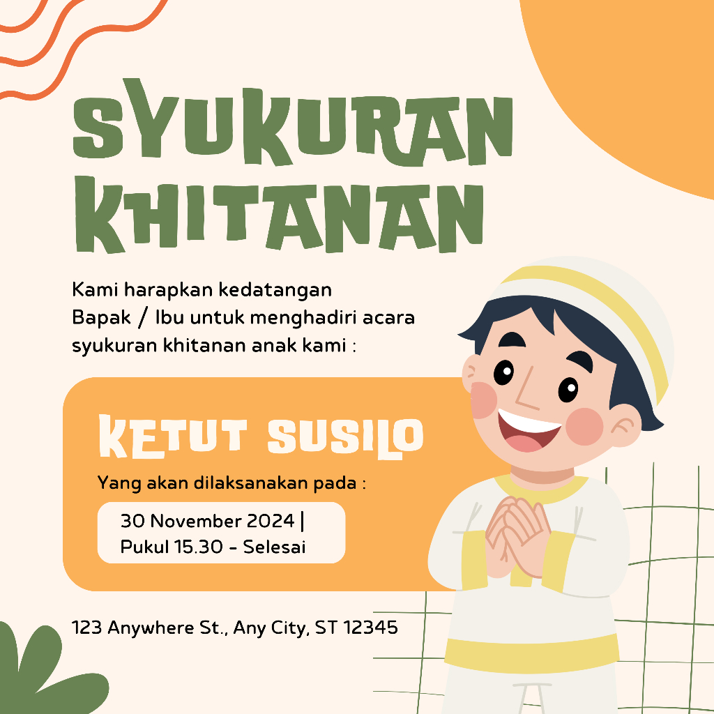 Jual Undangan Digital Khitan JPG/PNG | Islami & Ceria | Custom Design ...