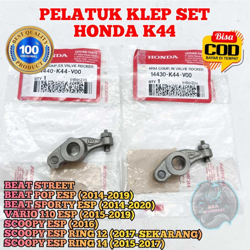 Jual Pelatuk klep set K44 asli original motor honda Beat pop esp , beat sporty esp , scoopy fi ...