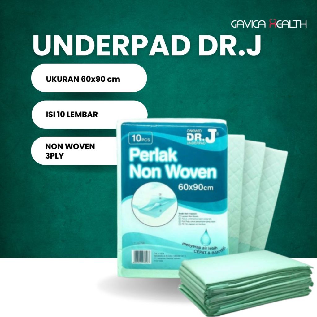 Jual Onemed Underpad Dr. J Perlak Alas Popok 60 X 90 Cm Isi 10 Lembar ...