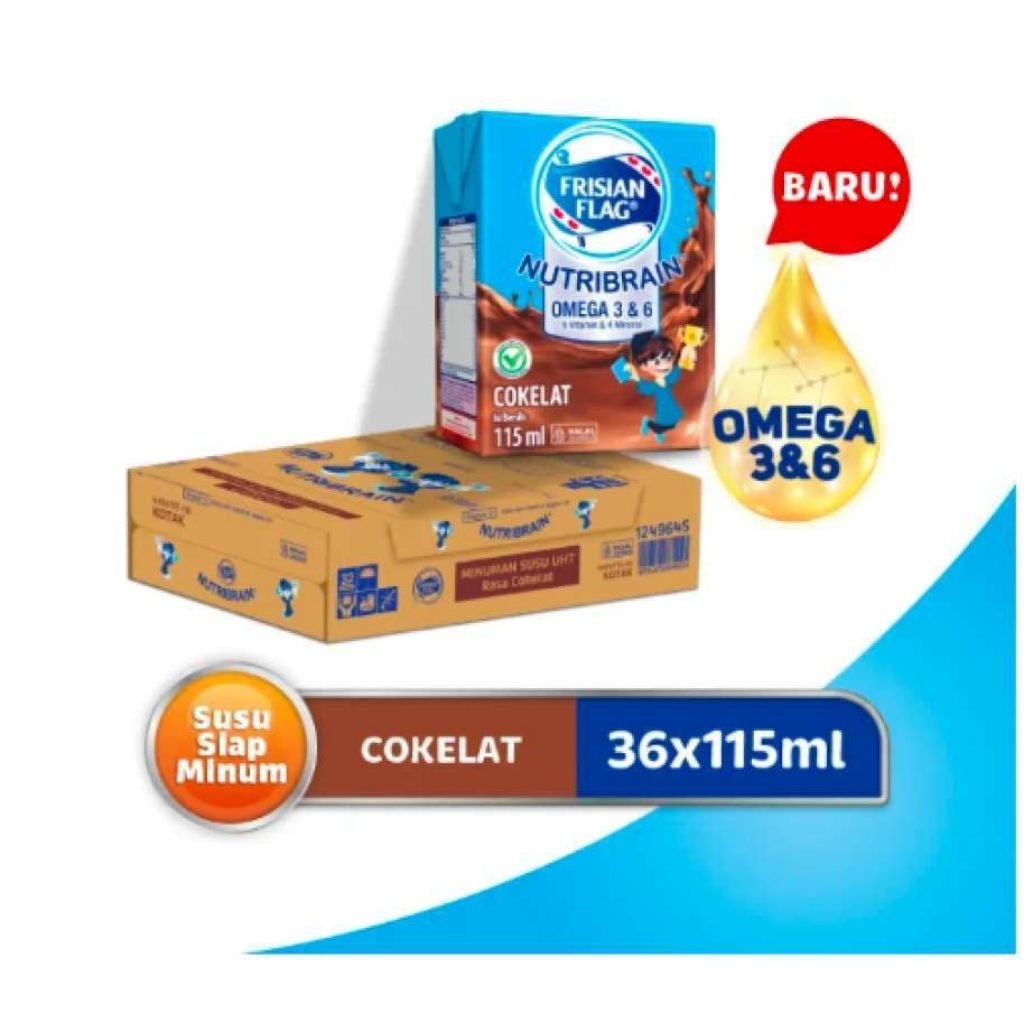 Jual Frisian Flag Omega Susu UHT Chocolate 115ml (36pcs) | Shopee Indonesia