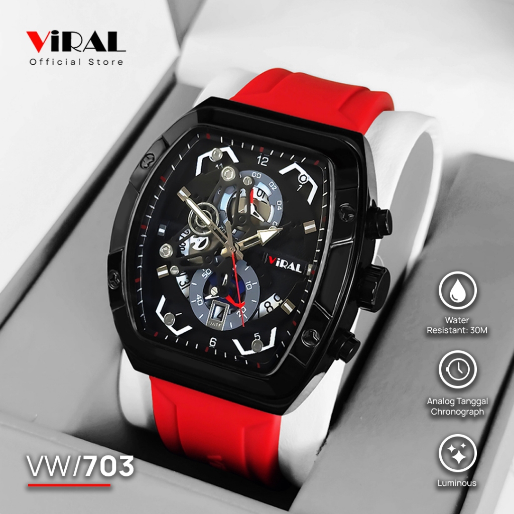 Jual ViRAL Watch - Jam Tangan Pria Chronograph Japan Quality 703 Anti ...