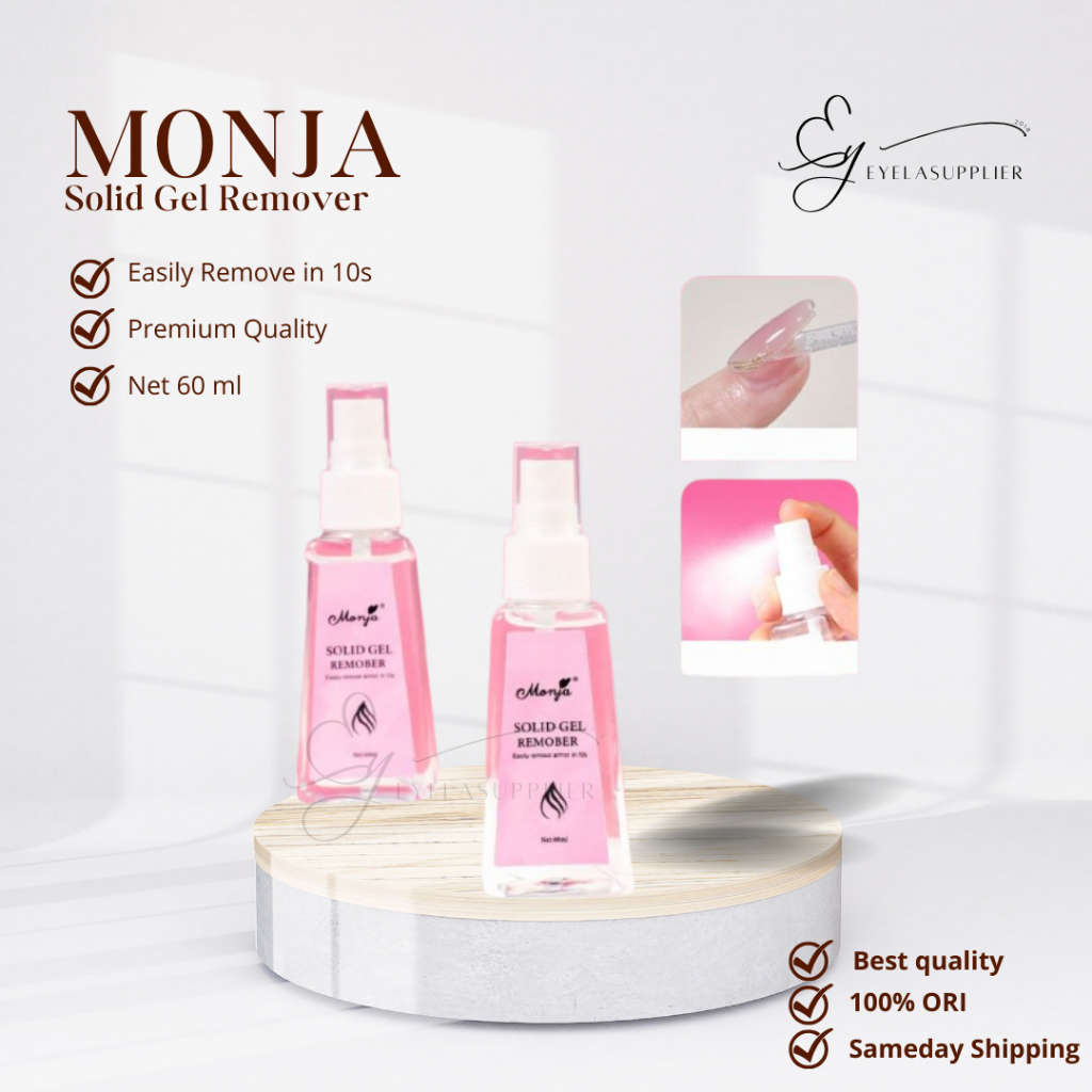 Jual Monja Solid Gel Remover 60ml Easily Remove Armor in 10s Press On ...
