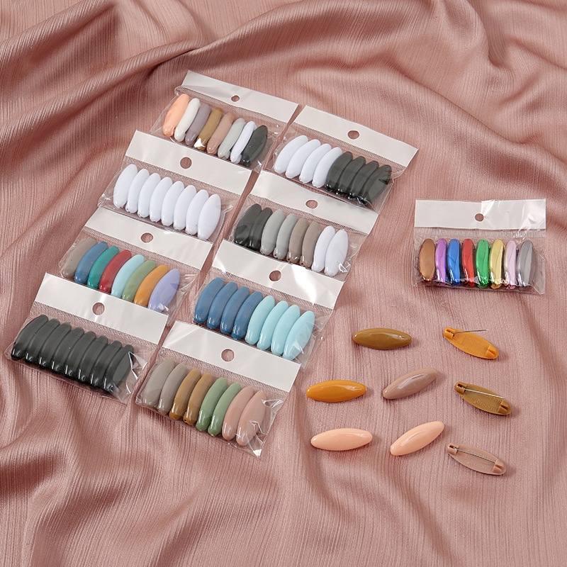 Jual 8 Pcs/Set warna plastik keselamatan jarum muslim silk clip anti ...