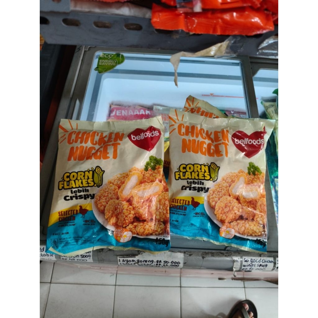 Jual BELFOODS Chicken Nugget Corn Flakes Kemasan Baru 450gr | Shopee ...