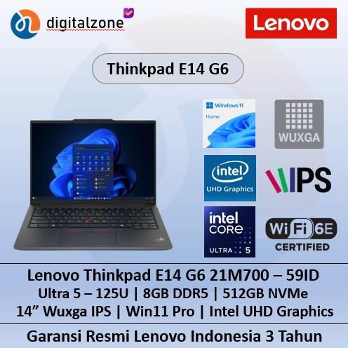 Jual Lenovo Thinkpad E14 Gen 6 Intel Core Ultra 5 125U Ram 8GB 512GB SSD Win11 PRO 14" WUXGA IPS ...