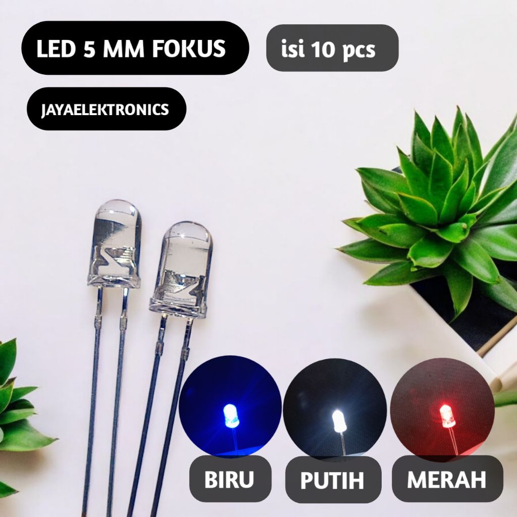 Jual ( DAPAT 10 PCS !! ) LED 5 MM SUPER BRIGHT cahaya FOKUS body kaca ...
