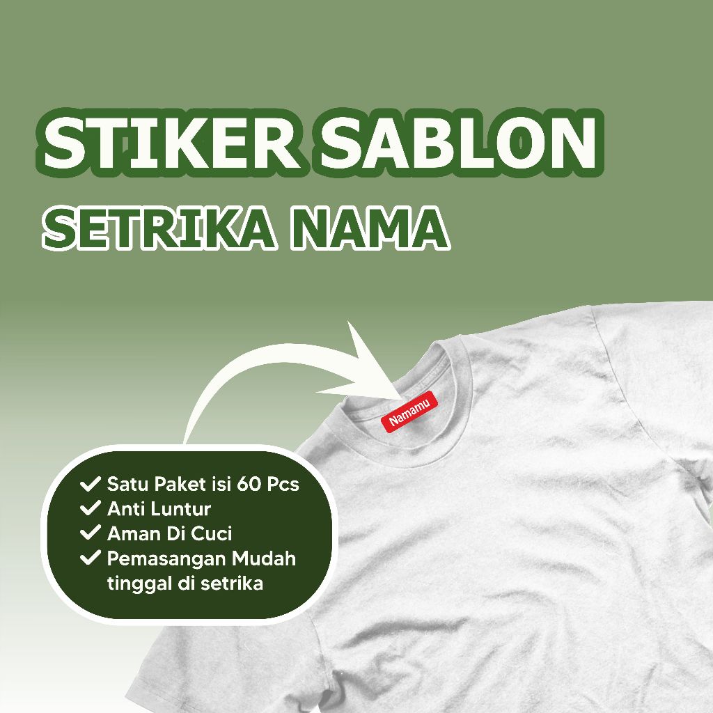 Jual Stiker Sablon Setrika Nama Label Baju Nama Sticker Nama Printing ...