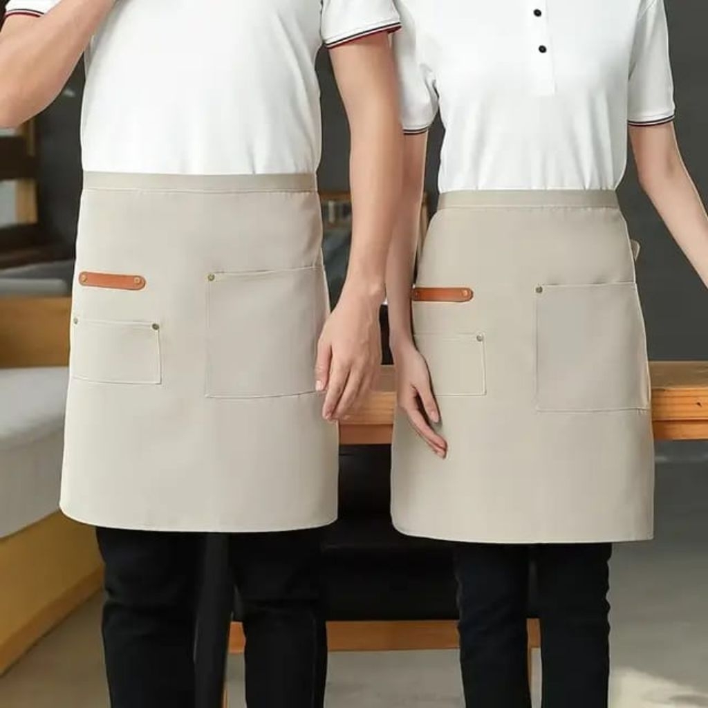 Jual Apron half unisex celemek pelayan cafe, restoran, apron pinggang ...