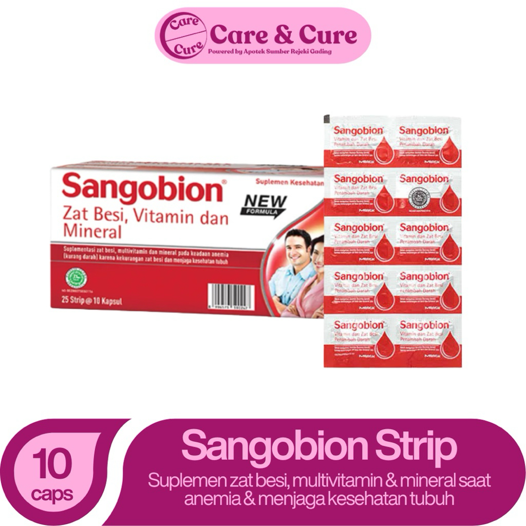 Jual Sangobion Strip (10 kaplet) - Suplemen Multivitamin dan Zat Besi ...