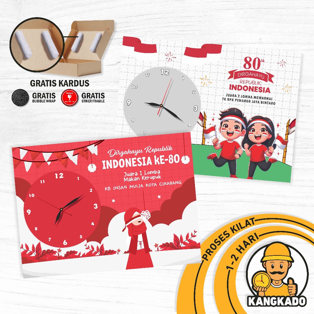 Jual JAM DUDUK UKURAN 10CM X 15CM SOUVENIR DIRGAHAYU INDONESIA HADIAH ...