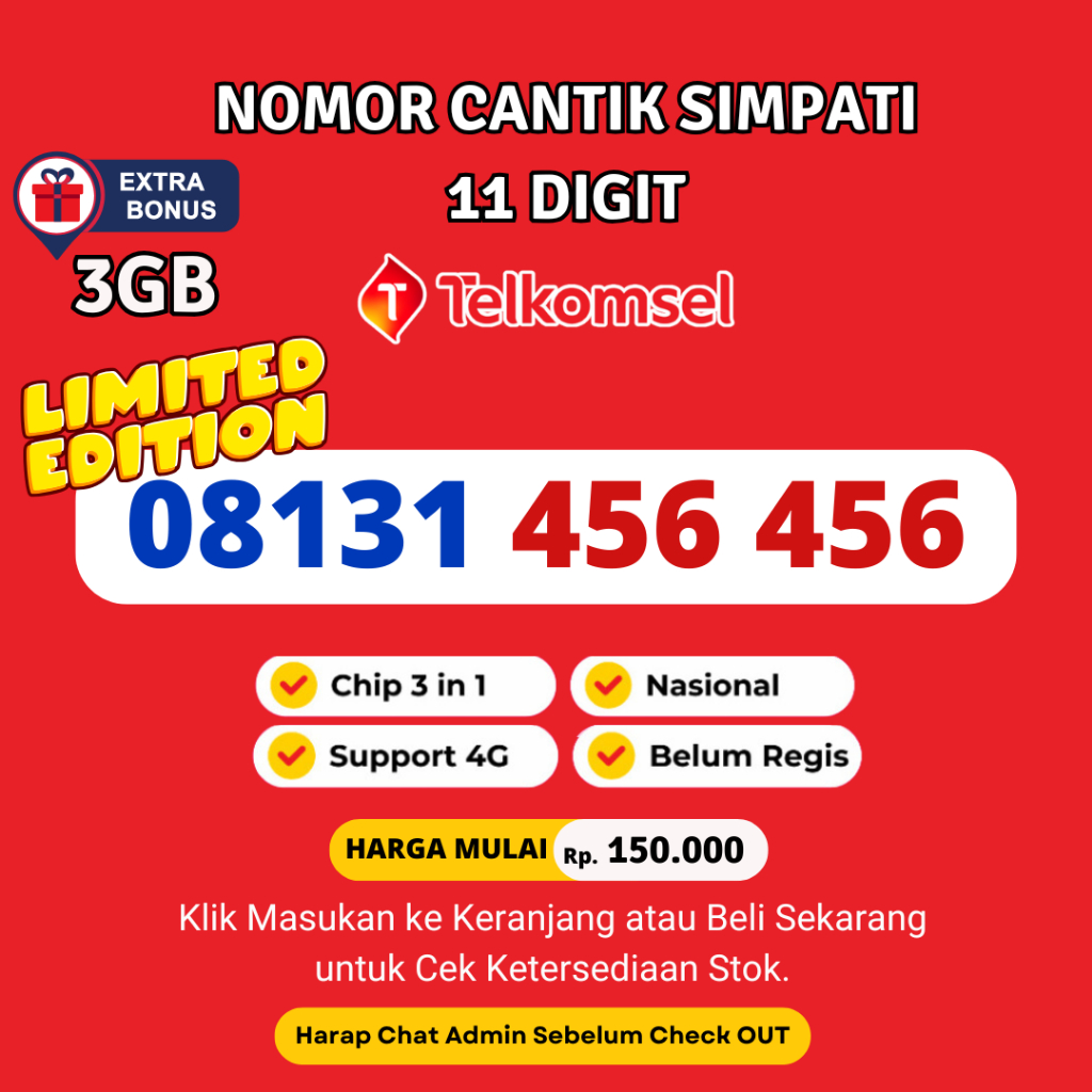 Jual Nomor Cantik Telkomsel Seri ABC ABC 11 Digit Murah Rapi - Nomor Cantik Simpati 11 Digit ...