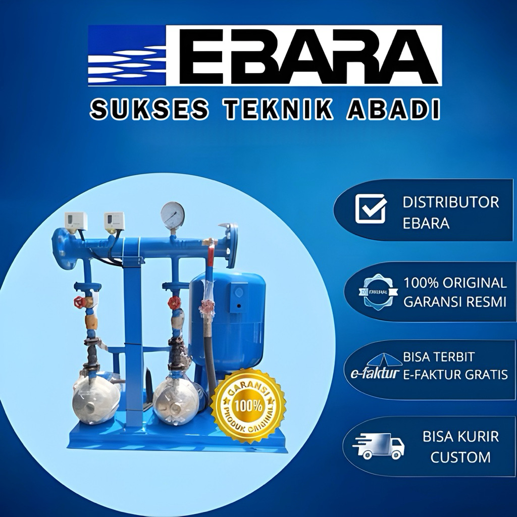 Jual Pompa Booster Ebara CDX 120/12 0.9kw 3Phase 380v 2x Pompa Set ...