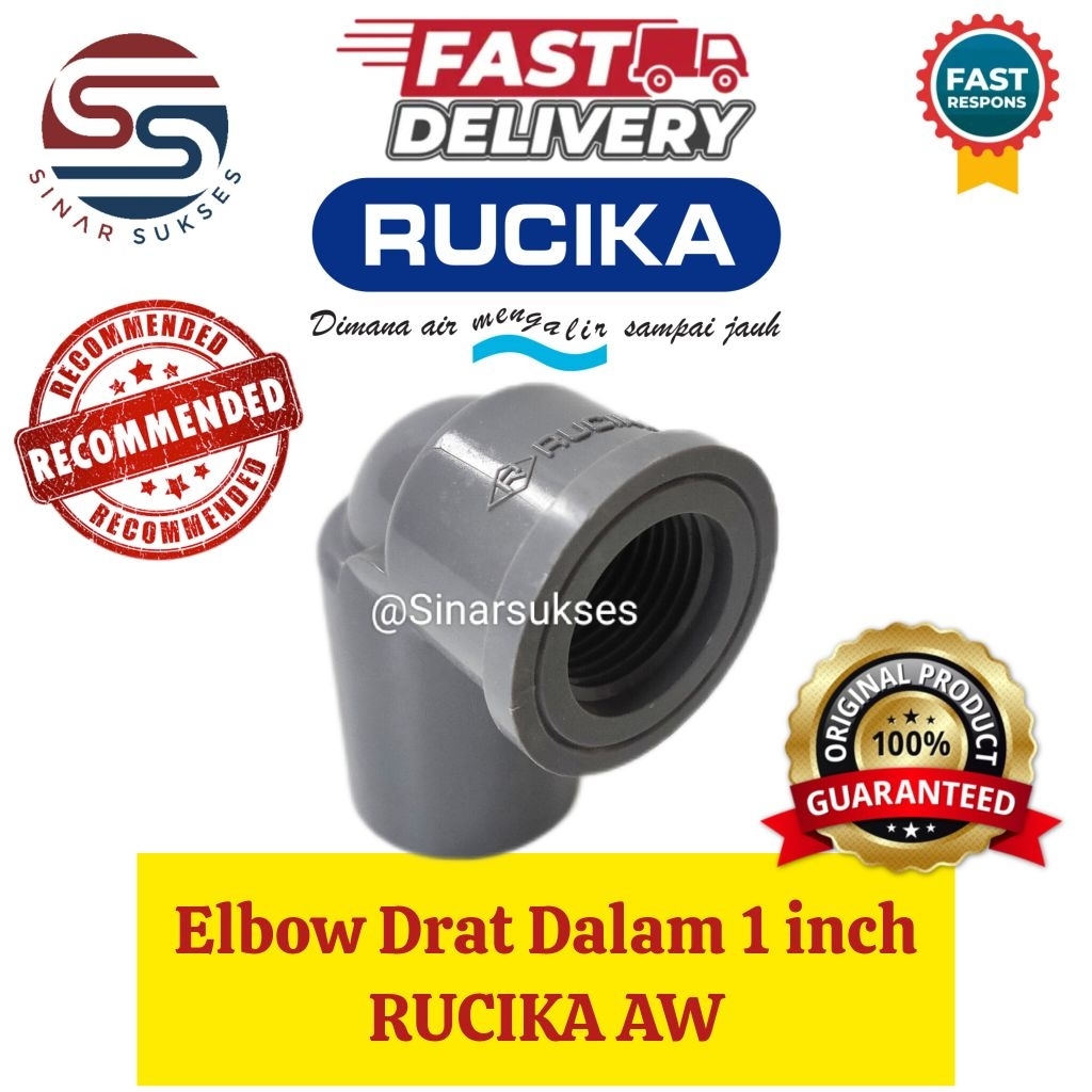 Jual Elbow Drat Dalam 1 inch Rucika AW Tebal/ Knee Drat Dalam PVC ...
