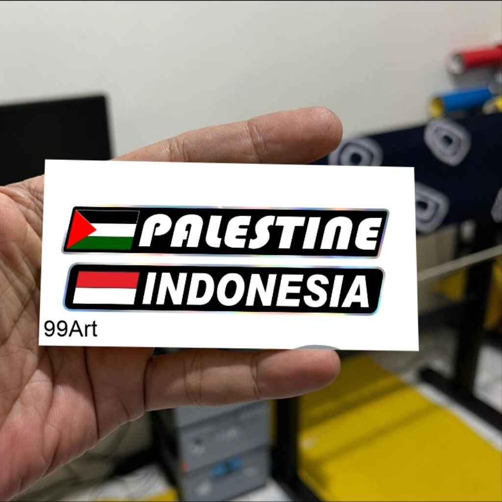 Jual sticker indonesia dan palestine (2pcs), stiker nyala, hp, motor ...