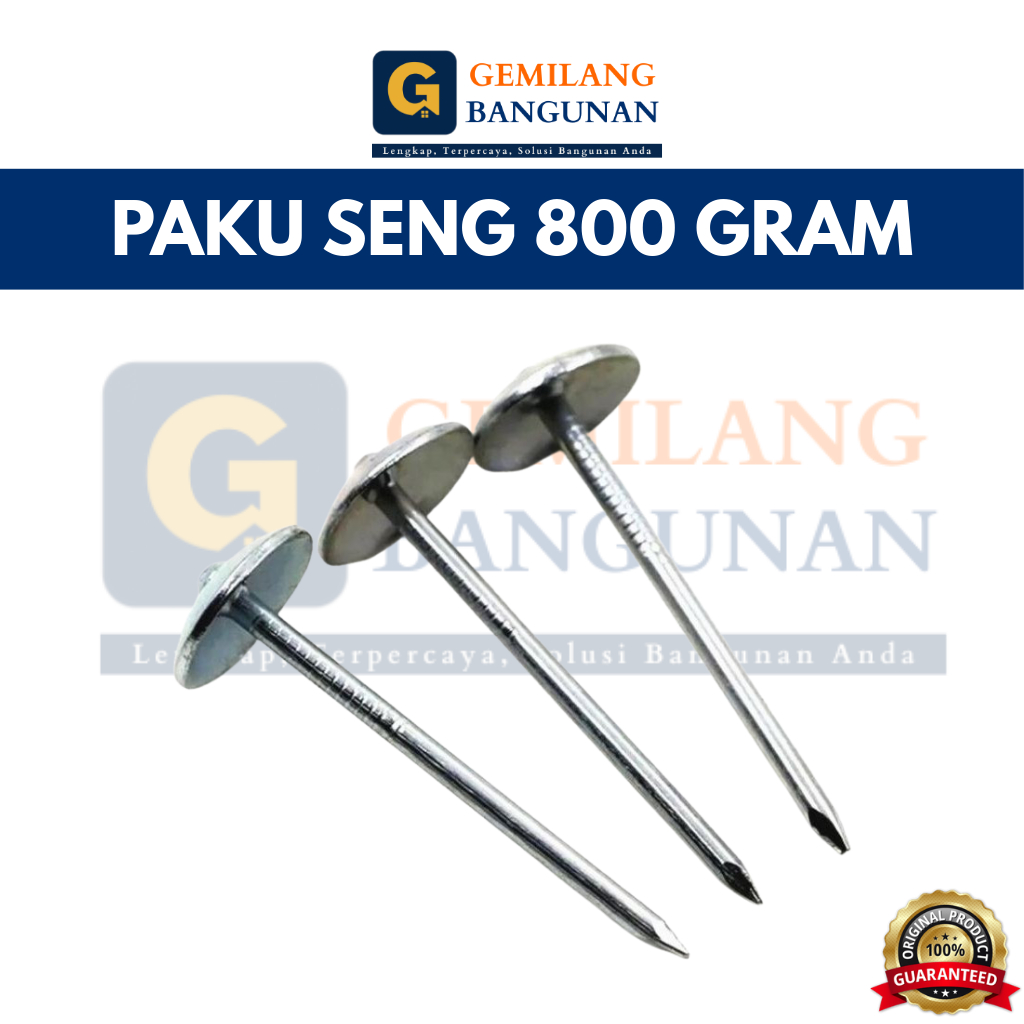 Jual Paku Seng 800 gram 1-3/4" 2" 3" / Paku Seng Lurus - Ulir / Roofing ...