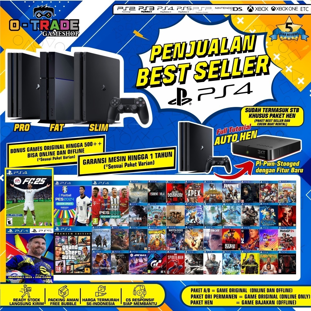 Jual PLAYSTATION 4 PS4 FAT / SLIM / PRO HDD 500GB / 1TB FULL GAME ...