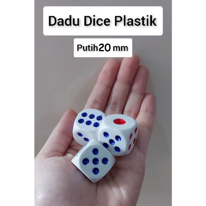 Jual HARGA GROSIR 5pc Mainan Dadu Anak Putih Sudut Bulat Ukuran 20mm ...