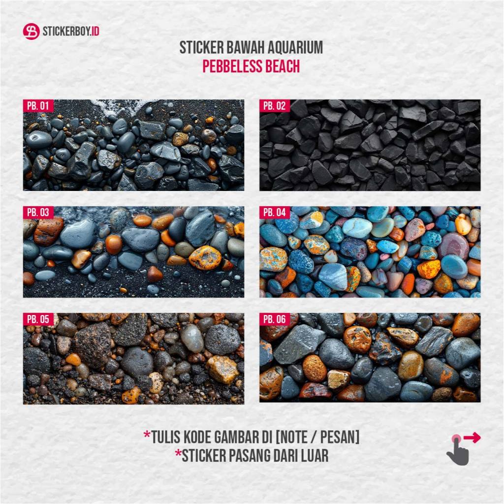 Jual Stiker Bawah Aquarium Motif Batu Pantai – Stiker Dasar Aquarium ...