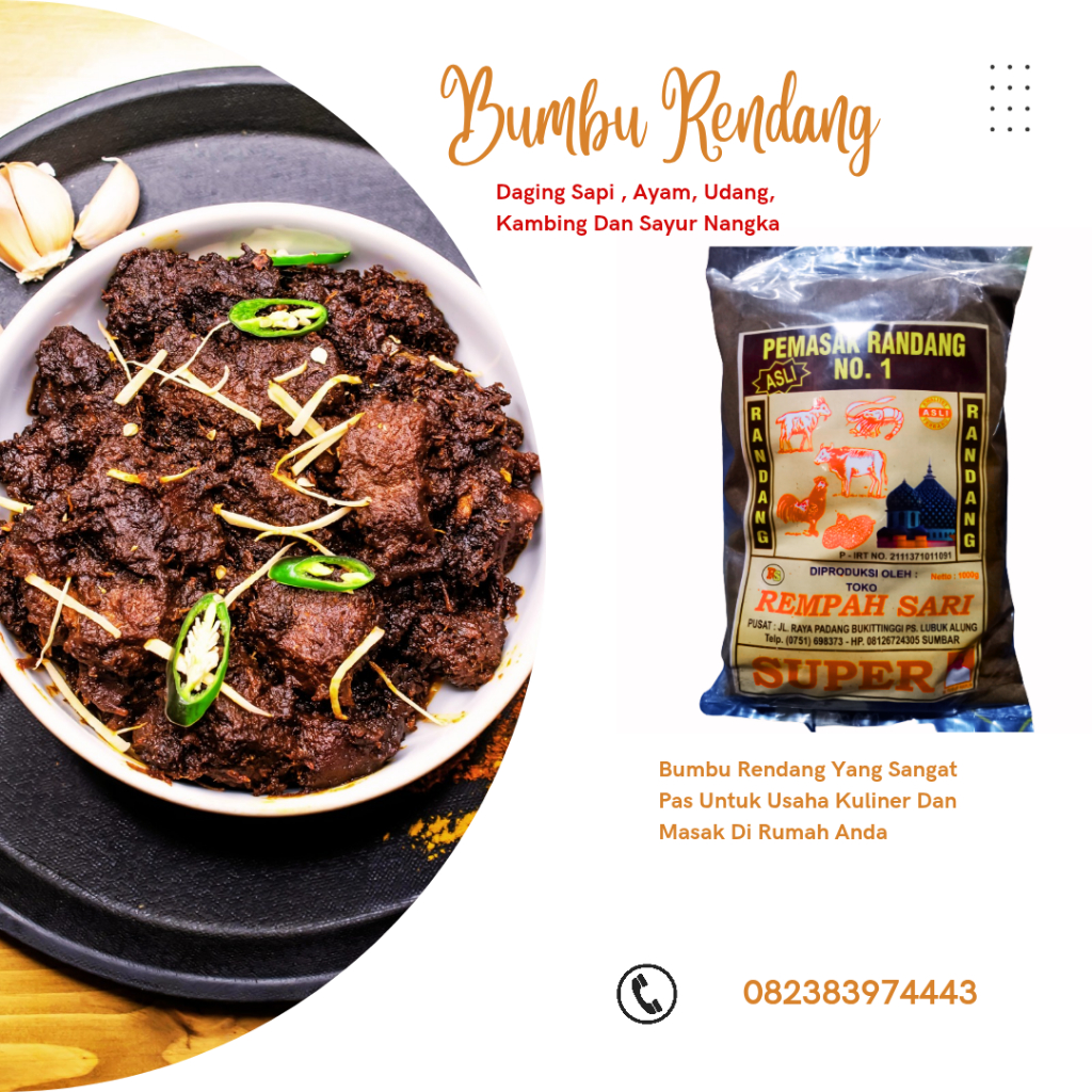 Jual Bumbu Rendang Rempah Sari asli Pariaman 1 kg | Shopee Indonesia