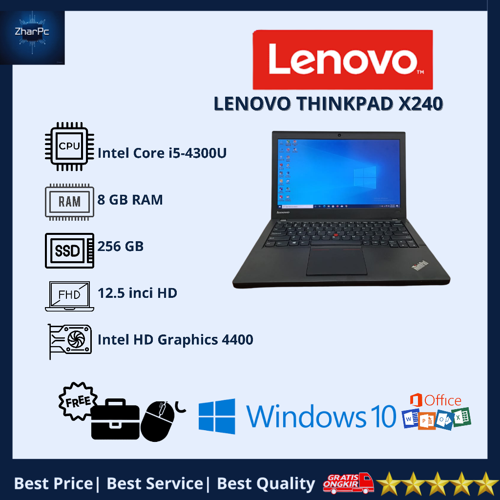 Jual Laptop Lenovo Thinkpad X240 X250 X260 X270 X280 X390 Core i5/i3 RAM 8Gb/16Gb SSD 256Gb ...