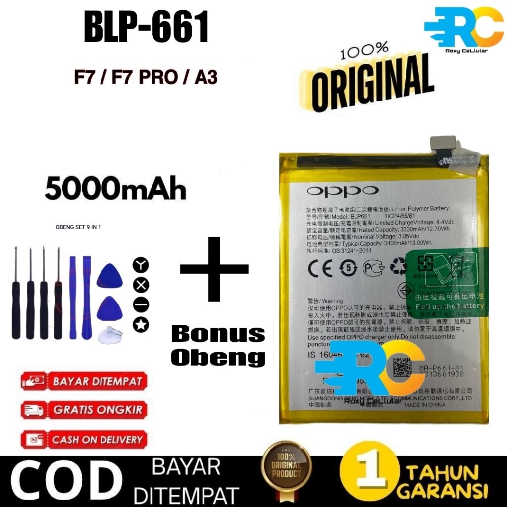 Jual Baterai Batre BLP-661 Oppo F7 / F7 Pro / A3 Original Battery | Shopee Indonesia