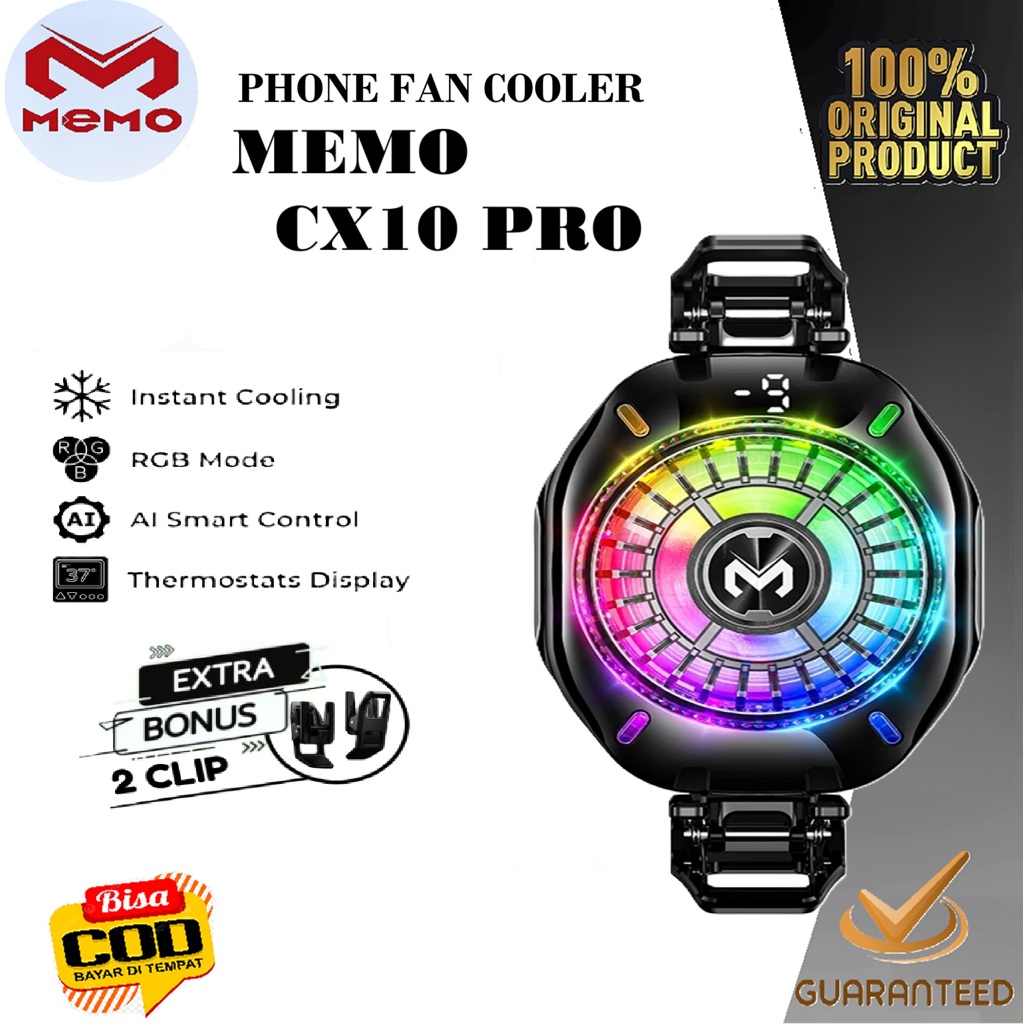 Jual MEMO CX10 PRO RGB Magnetic and Clip Phone cooler Pendingin Hp ...