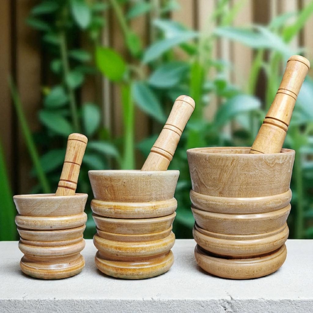 Jual Lumpang Kayu Mahoni Set Alu Tebal | Shopee Indonesia