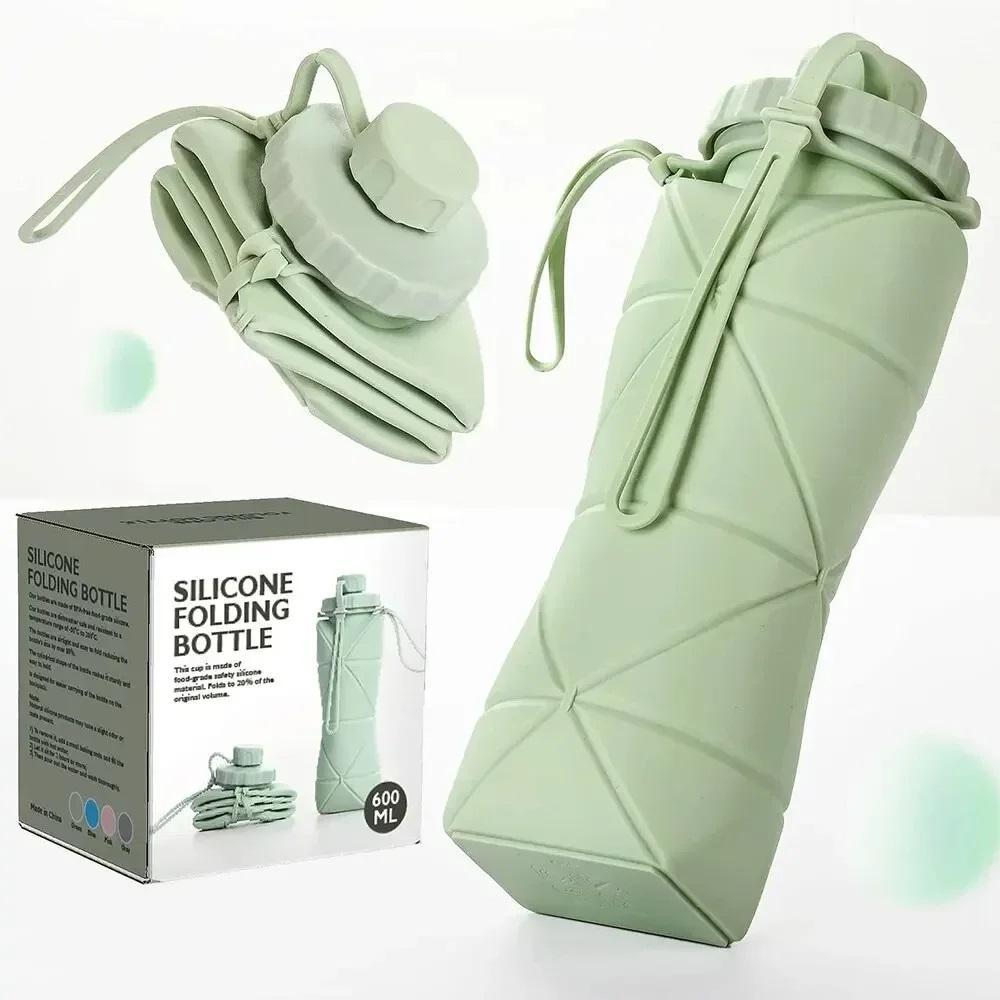 Jual Botol Air Lipat Silikon Portabel Reusable Botol Air 600mL Olahraga ...